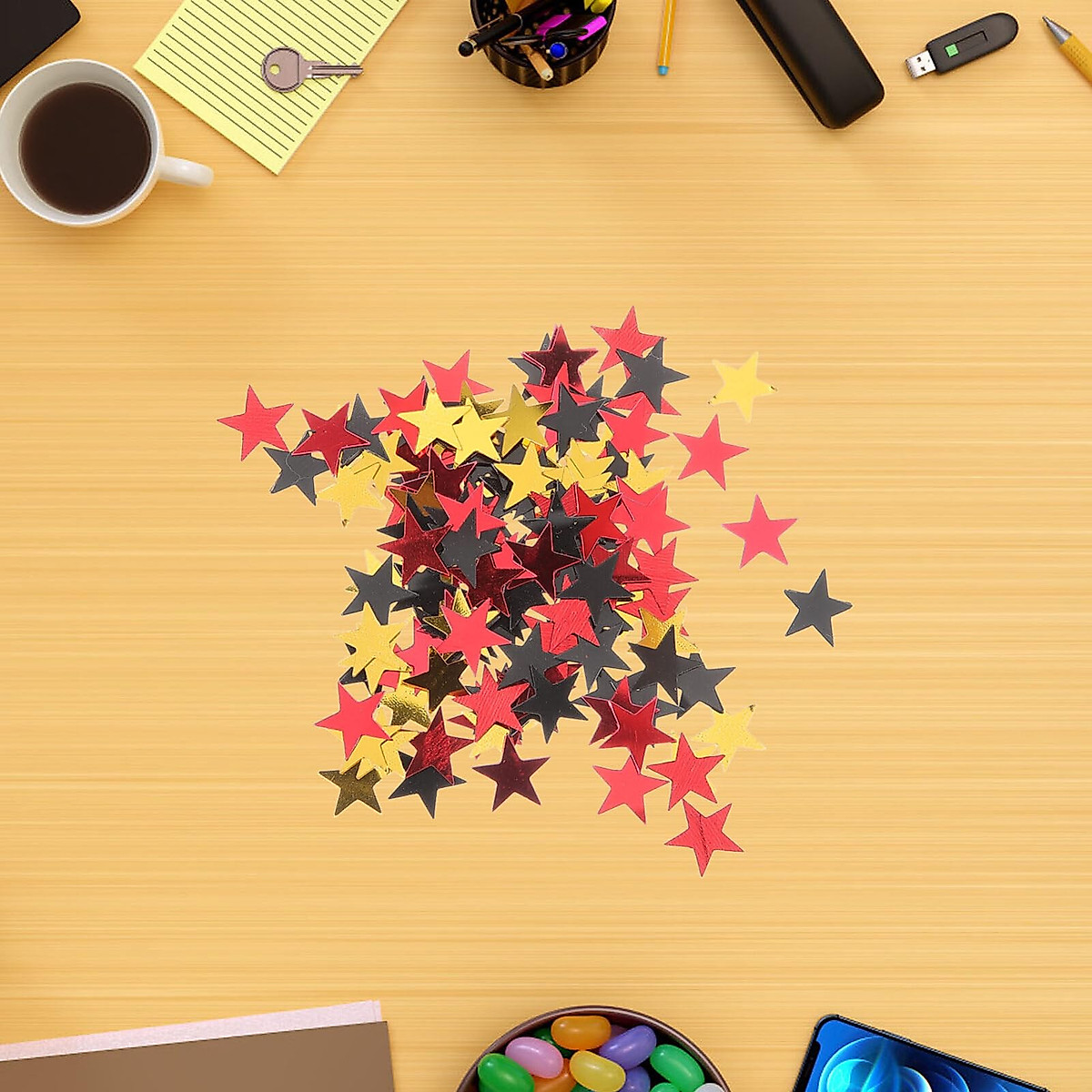 VILLCASE 1 Set Dining Table Decor Party Accessory Confetti Glitter Table Decoration Table Scatters Decoration Glitter Stars Beer Festival Confetti Decor Party Favor Desktop Sequins Paper