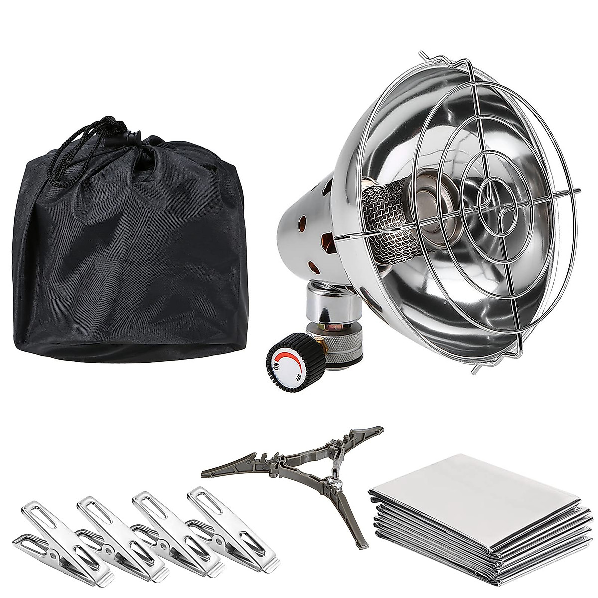 Lixada Portable Gas Heater Camping Heater Lightweight Camp Gas Heater with Blanket and 4 Clips Camping Warmer Heating Stove Outdoor