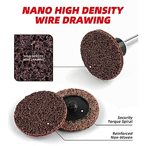 LUCKUT Abrasives 2" Nylon Surface Conditioning Quick Change Sanding Discs with R-Type Backing Coarse 80 Grit - 25 Pack