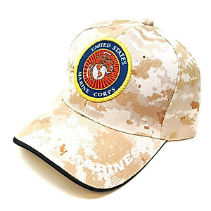 US United States USMC Marine Corps Round Logo Adjustable Hat