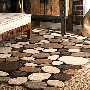 nuLOOM Hand Tufted Pebbles Area Rug, 7' 6" x 9' 6", Natural