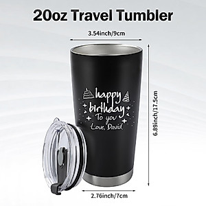 GifXify Personalized Coffee Tumbler with Picture & Text - Personalized Travel Coffee Mug - Custom 20oz Stainless Steel Tumbler Cup with Lid - Custom Cup Gift for Dad, Mom, Friends