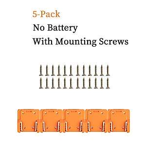 Crtbelfy Battery Holder for Ridgid AEG 18V Hyper Lithium Battery Wall Mount Battery Storage for Work Van, Shelf, Toolbox -5 Pack