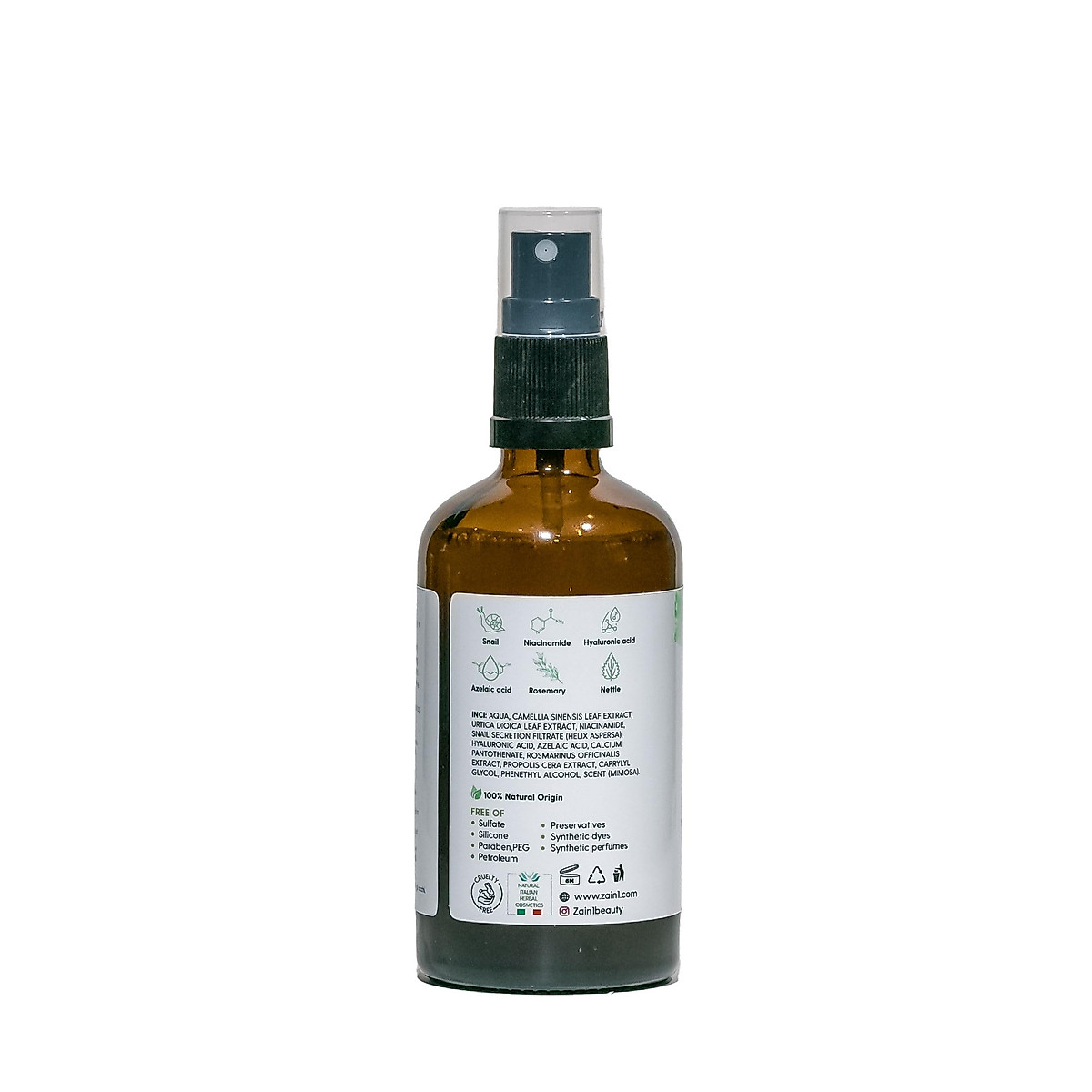 ZAIN1 Natural Hair growth serum with Snail Mucin, Rosmary, Niacinamide, Hyaluronic acid, Azelaic acid, Nettle, and Much More Natural Ingredients (Mimosa, 3.4 oz). Our products are made by nature