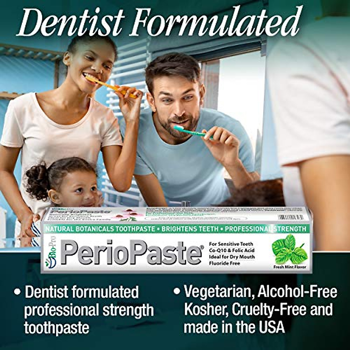 PerioPaste Natural Toothpaste - FOUR 4 oz | Natural Teeth Whitening | Fresh Breath | Stain Removal Naturally