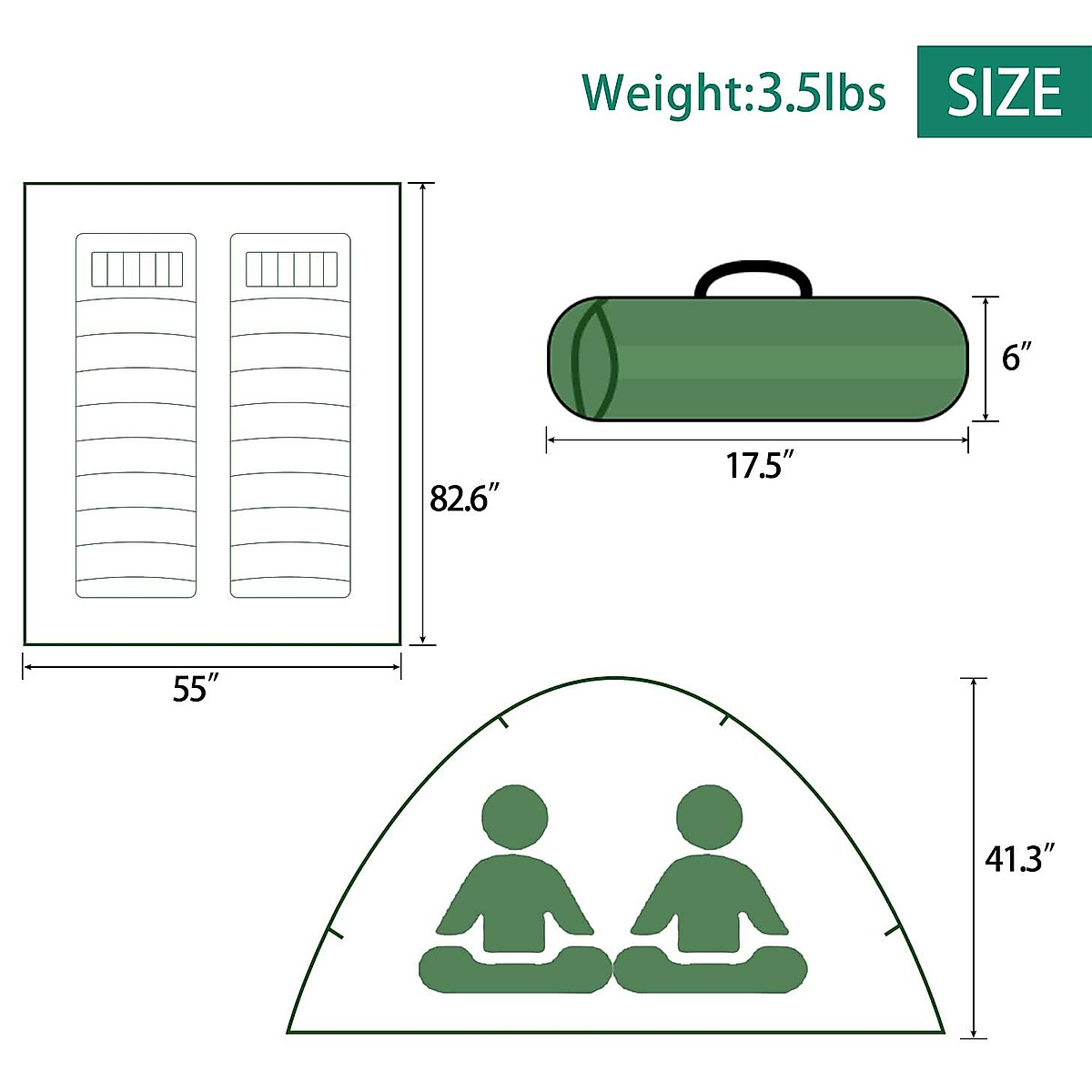 Sutekus Double Tent Camping Tent Lightweight 2 Person Backpacking Tent Camouflage Outdoor Equipment for Camping Hiking Biking Trip Upgraded Large Space (Double)