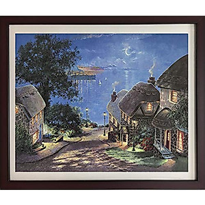 Village by the Sea (Nature Landscape Decor Art Framed)