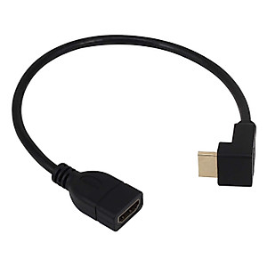 Yeworth [2 Pack 0.95FT High Speed Gold Plated HDMI Extension Adapter Cable, 90 Degree Down Angle A Male to A Female Extension Wire Cord HDMI Extender Cable