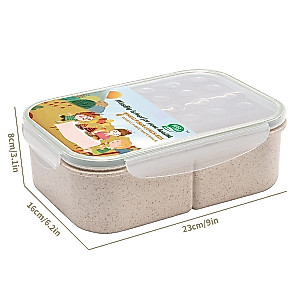 MISS BIG Bento Box, Bento Lunch Box,Ideal Leak Proof Bento Boxes for kids,Mom’s Choice Kids Lunch Box, No BPAs and No Chemical Dyes,Microwave and Dishwasher Safe(White L & White M)