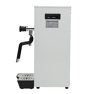 Commercial Milk Frother,110V 3000W Electric Steam Milk Frothing Machine Espresso Coffee Milk Foam Machine,Steam Water Boiling Machine for Cafe Coffee Tea Shop,Milk Frother 8L,with LCD Display,White
