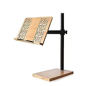wishacc Book Holder Stand Height Adjustable Recipe Cookbook Stands for Kitchen Counter Reading iPad Tablet Music Easel Stand(11-x-8.1-inch)
