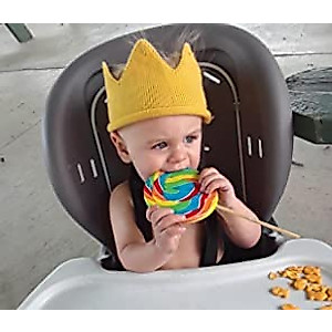 LDDCX Baby Birthday Party Crown Headband Hat, Knitted Hat Warm Beanie Cap.(LDZ28) (Yellow)