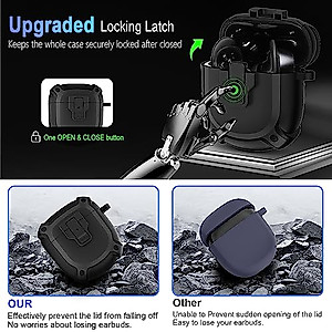 for Bose QuietComfort Earbuds II Case (2022) / NEW QuietComfort Ultra Earbuds Case (2023),Shockproof Protective Safety Lock Case for QuietComfort Earbuds 2/QuietComfort Ultra Earbuds Accessories-Black