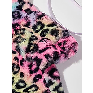 QWINEE Dog Coat Dog Hoodie Tie Dye Warm Winter Coat Sweatshirt Dog Clothes for Cat Puppy Small Medium Dog Leopard M