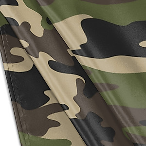 Classic Camo Print Camouflage Satin Pillowcase for Hair and Skin Queen Size Set of 2 Cooling Pillow Case Cover with Envelope Closure, 20"x30"