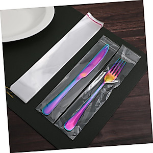 VORCOOL 200pcs Clear Long Cello Bags Self Sealing Thick OPP Adhesive Bags for Bakery Cookies Christmas Halloween Party Decorative Gift(5x27cm)