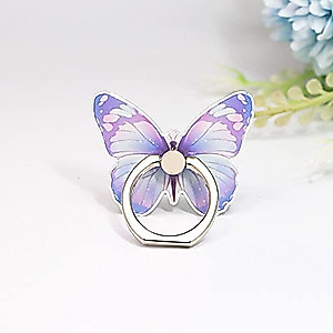 Bzybel 5pcs Butterflies Pattern Cell Phone Ring Holder Electronics Ring Holder Stand Finger Ring Kickstand Compatible Various Mobile Phones or Phone case,All Smart Phone,Pad