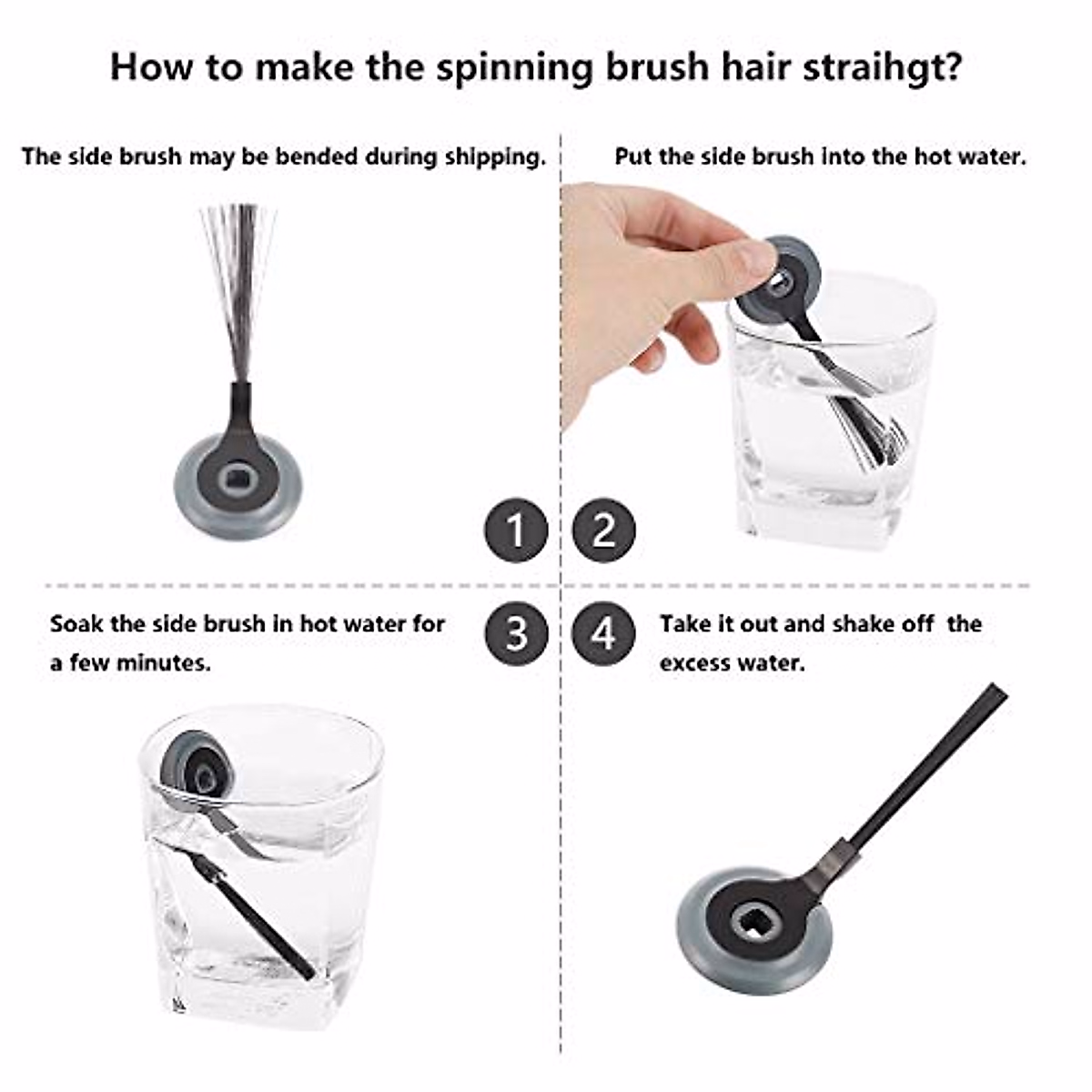 Lemige 10 Pack Replacement Filter Side Brush for Shark ION Robot Vacuum R85 RV850 S86 S87 S88 R71 R72 R75 RV761 RV771 RV871 AV751 AV752 AV753