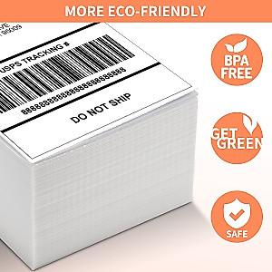 Phomemo 4x6 Thermal Label, Shipping Labels 4x6, Thermal Printer Labels, Fan-Fold Label, Permanent Adhesive, Commercial Grade, 500 Labels