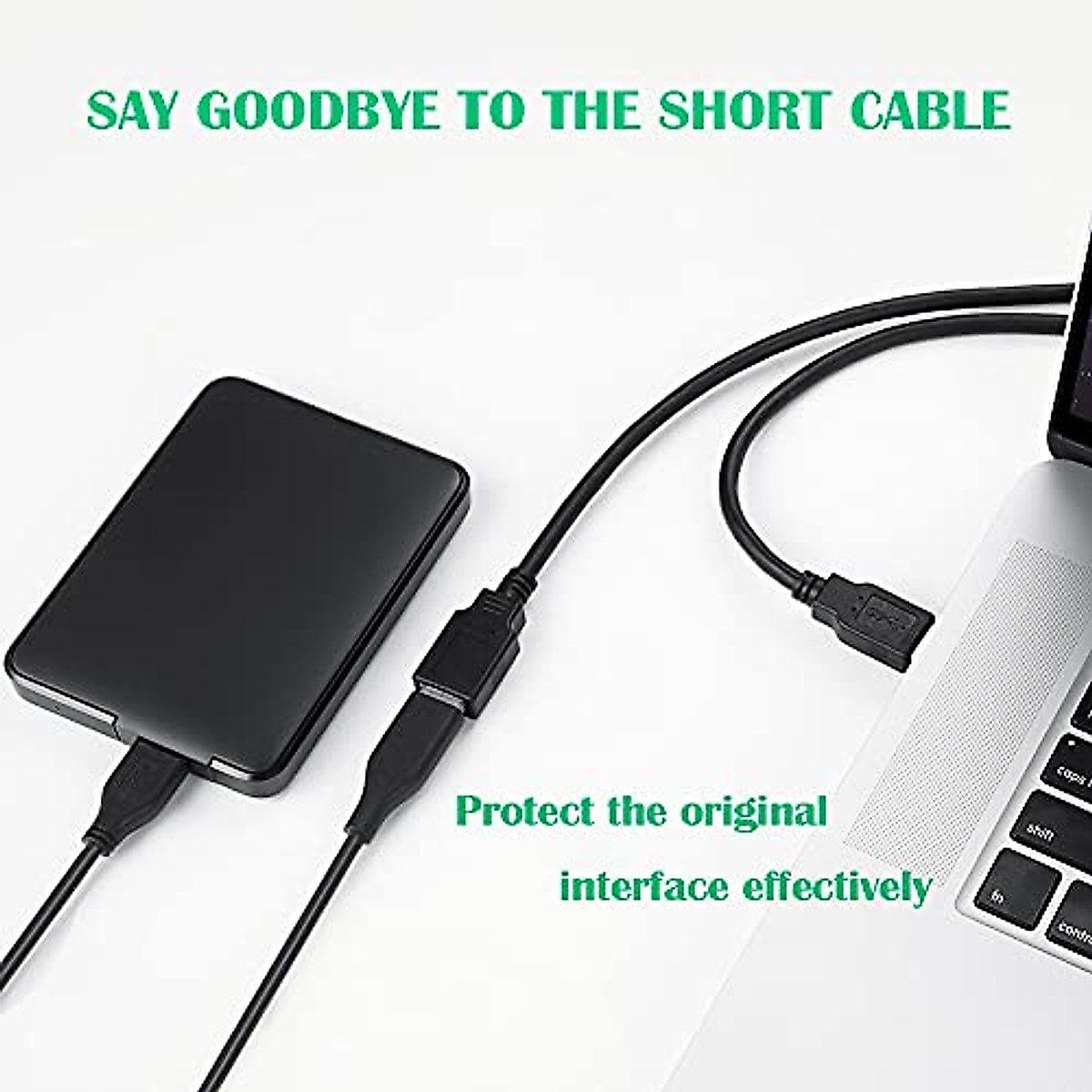 WestCowboy USB 3.0 Extension Cable 15FT, SuperSpeed USB3.0 Extender Cord A Male to A Female for Paystation, Xbox, Hard Drive, USB Flash Drive, Mouse,Keyboard, Card Reader, etc(Black) (15FT)