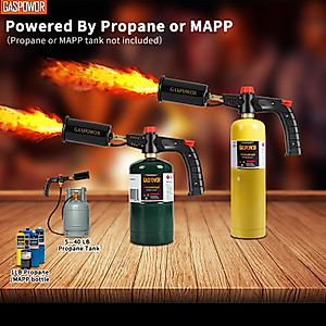 POWERFUL Grill Torch Charcoal Torch Lighter, Campfire Starter,Sous Vide,Kitchen torch,Grill & Cooking Propane Torch included a Meat Thermometer Kit for Charcoal Starter, BBQ Searing(Fuel Not Included)