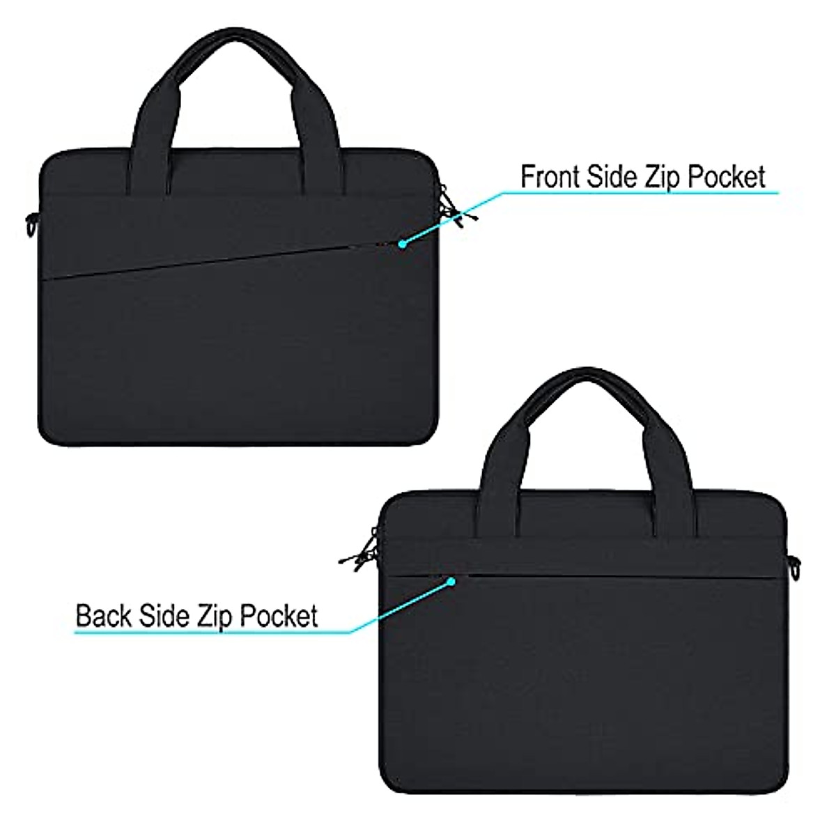 13 Inch Laptop Sleeve Shoulder Bag Compatible with MacBook 13.6" M2 A2681, 13.3 Air Pro M1/M2 A2338 A2337, 13.3" Chromebook Notebook Messenger Bag Carrying Case Briefcase for Men Women, Black