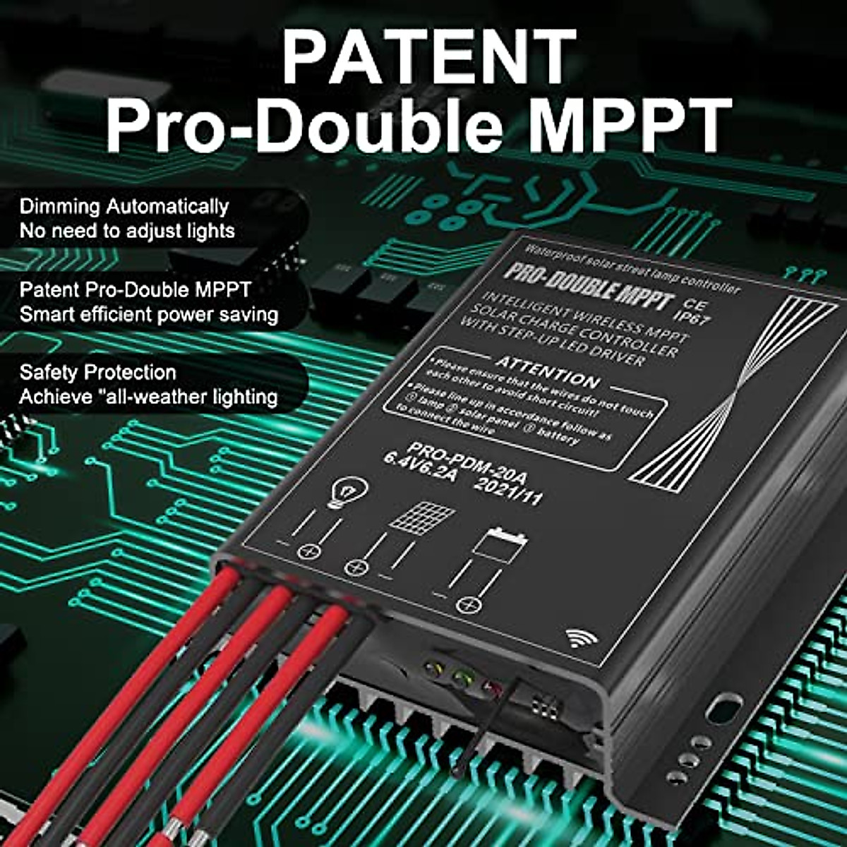 Gebosun 300W LED Solar Street Light Outdoor Solar Flood lamp 6000K Dusk to Dawn with Remote Control Security Waterproof Motion Sensor for Parking Lot, Garden, Warehouse,Pathway, Yard