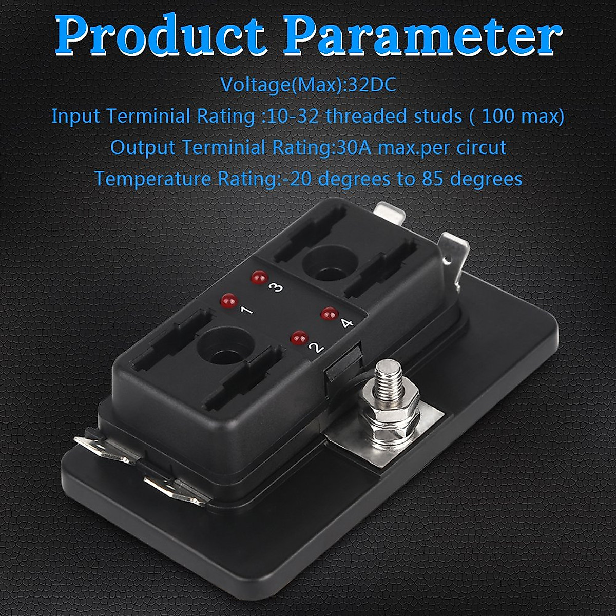 WATERWICH 4-Way Blade Fuse Box Standard Circuit Fuse Holder Box Block DC 12-32V with Waterproof Protection Cover for Car Boat Marine Trike Auto Car Truck Vehicle SUV Yacht RV Ship (4-Way)