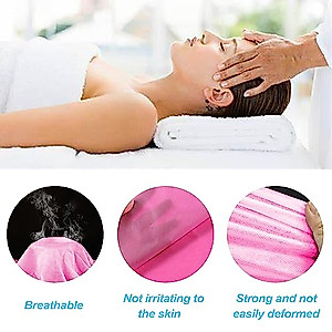 100Pcs Disposable Bed Sheets,31''x71'' Waterproof Massage Table Sheet Protector Non Woven Fabric Bed Cover for Massage Therapy Tattoo Beauty Salon Hotels Esthetician (Pink)
