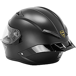 Bluetooth Motorcycle Helmet with Clear, Tinted, Iridium Shields (Matte Black, Small)