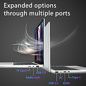 ANTEMPER 14.1 Inch Laptop, Win 11 Laptop Computer, 512GB SSD 8GB RAM, Intel Celeron N4020C, Full HD 1920x1080 Laptops, Mini HDMI, USB3.0, Webcam, TF Card, Type-c, 5000mAh Battery, Silver