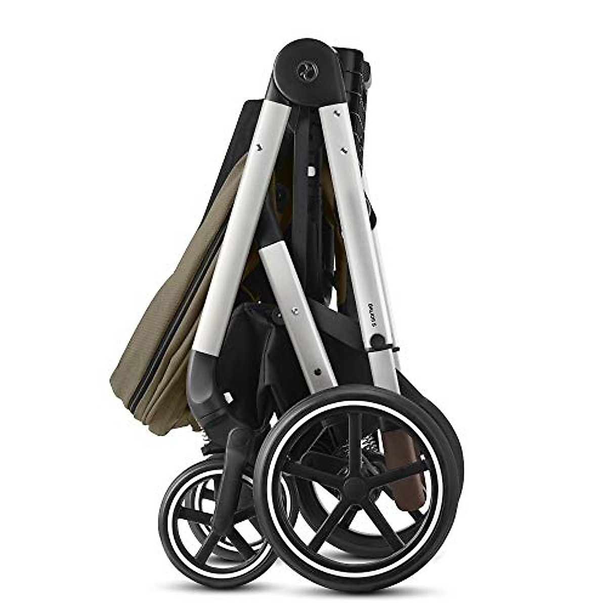 Cybex Balios S Lux Stroller FrontFacing or ParentFacing Seat Positions OneHand Fold Multiposition Recline Adjustable Leatherette Handlebar Infant Stroller for 6 Months+, Classic Beige