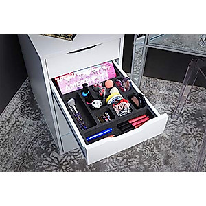 Polar Whale Makeup Drawer Organizer Compatible with IKEA Alex Tray Washable Waterproof Foam Insert for Home Bathroom Bedroom Office 11.5 x 14.5 Inches 14 Compartments for Cosmetics Black