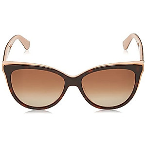 Kate Spade New York Women's Daesha Polarized Round Sunglasses, Havana Pink, 56 mm