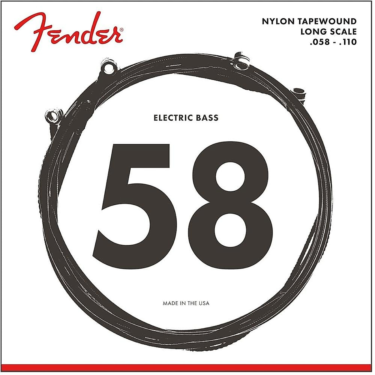 Fender 9120 Bass Strings, Nylon Tapewound, Long Scale, 9120M .058-.110