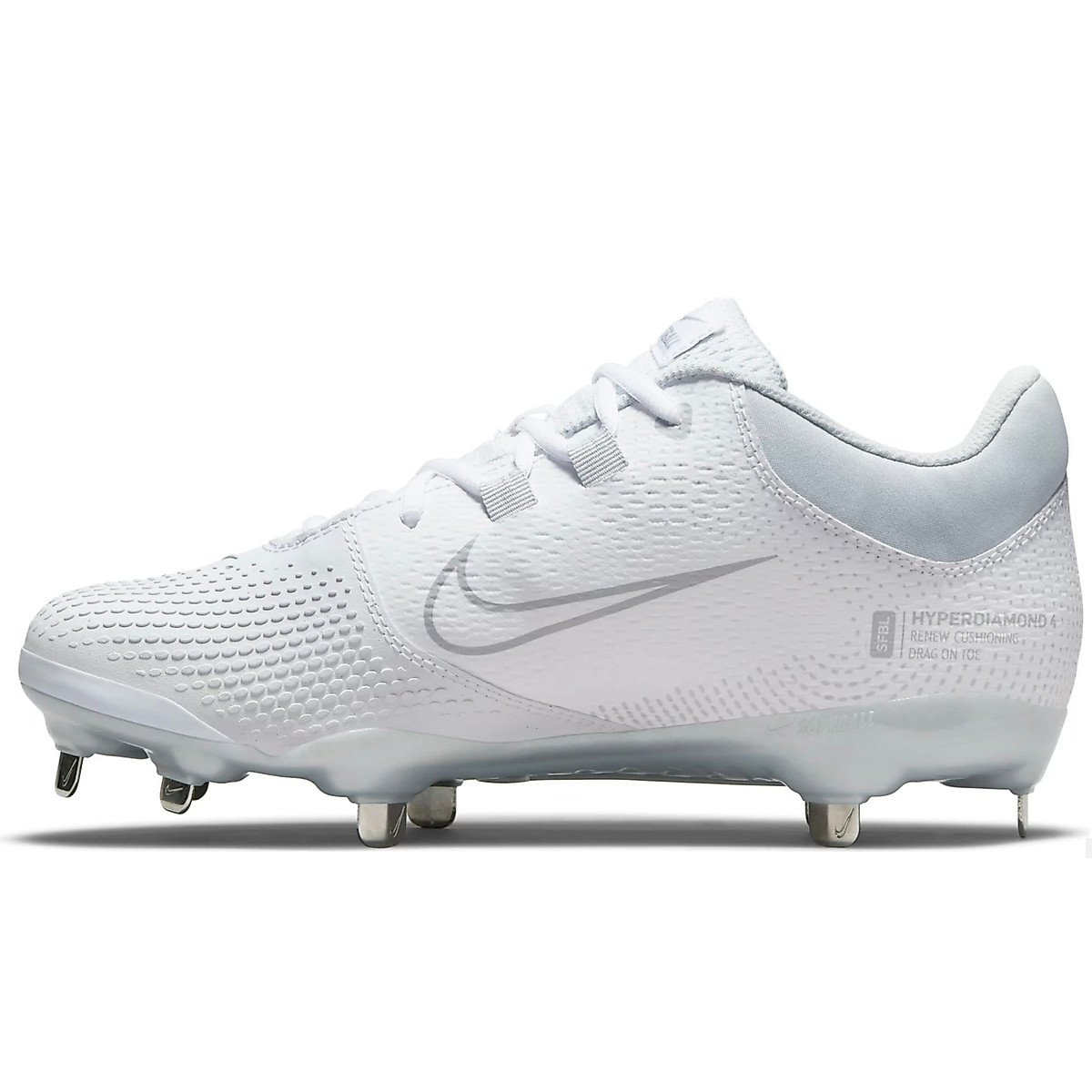 Nike Hyperdiamond 4 Pro Women's Softball Cleat SZ 8 White/Grey
