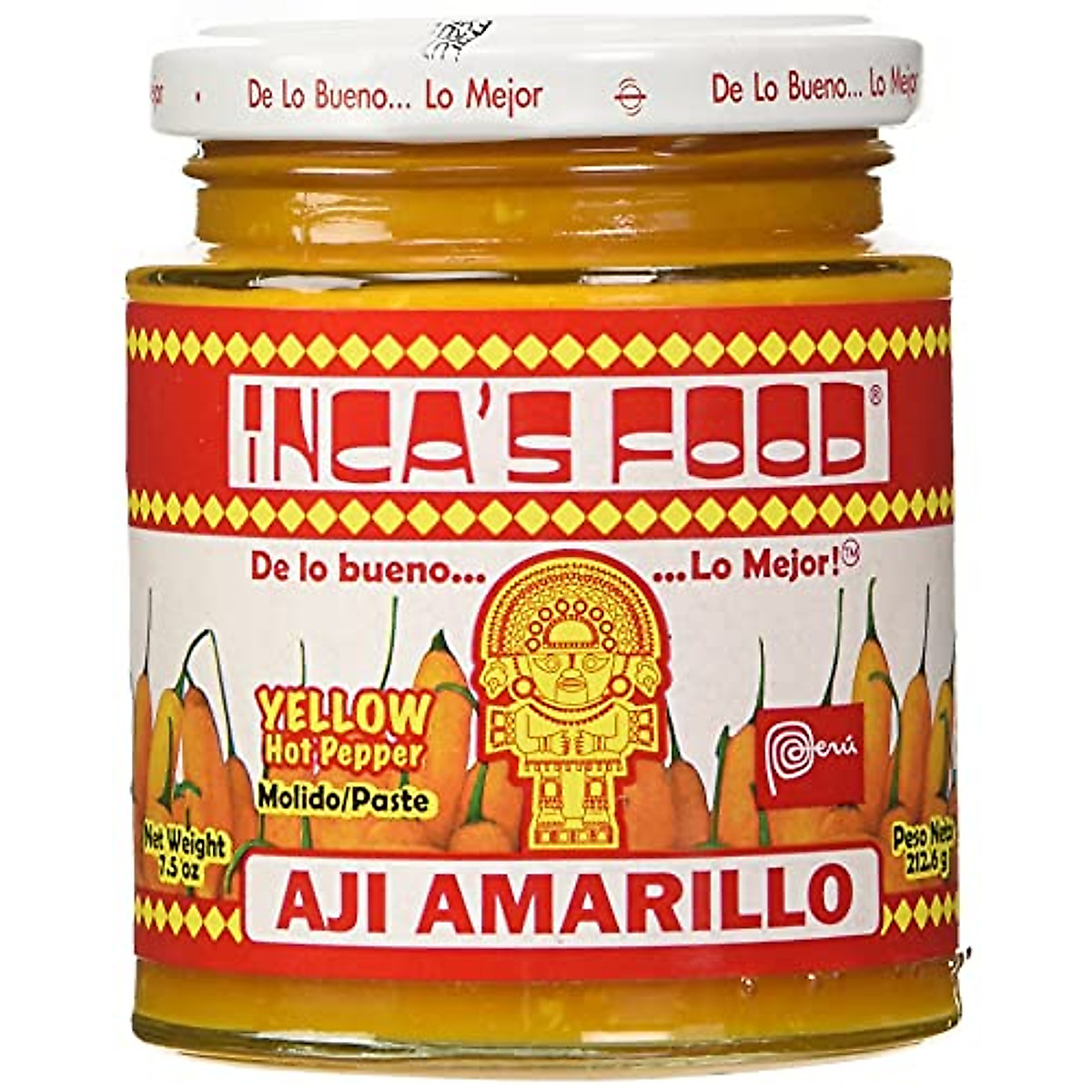Inca's Food Aji Amarillo Paste - Hot Yellow Pepper Paste, 7.5 Oz Jar - Product of Peru