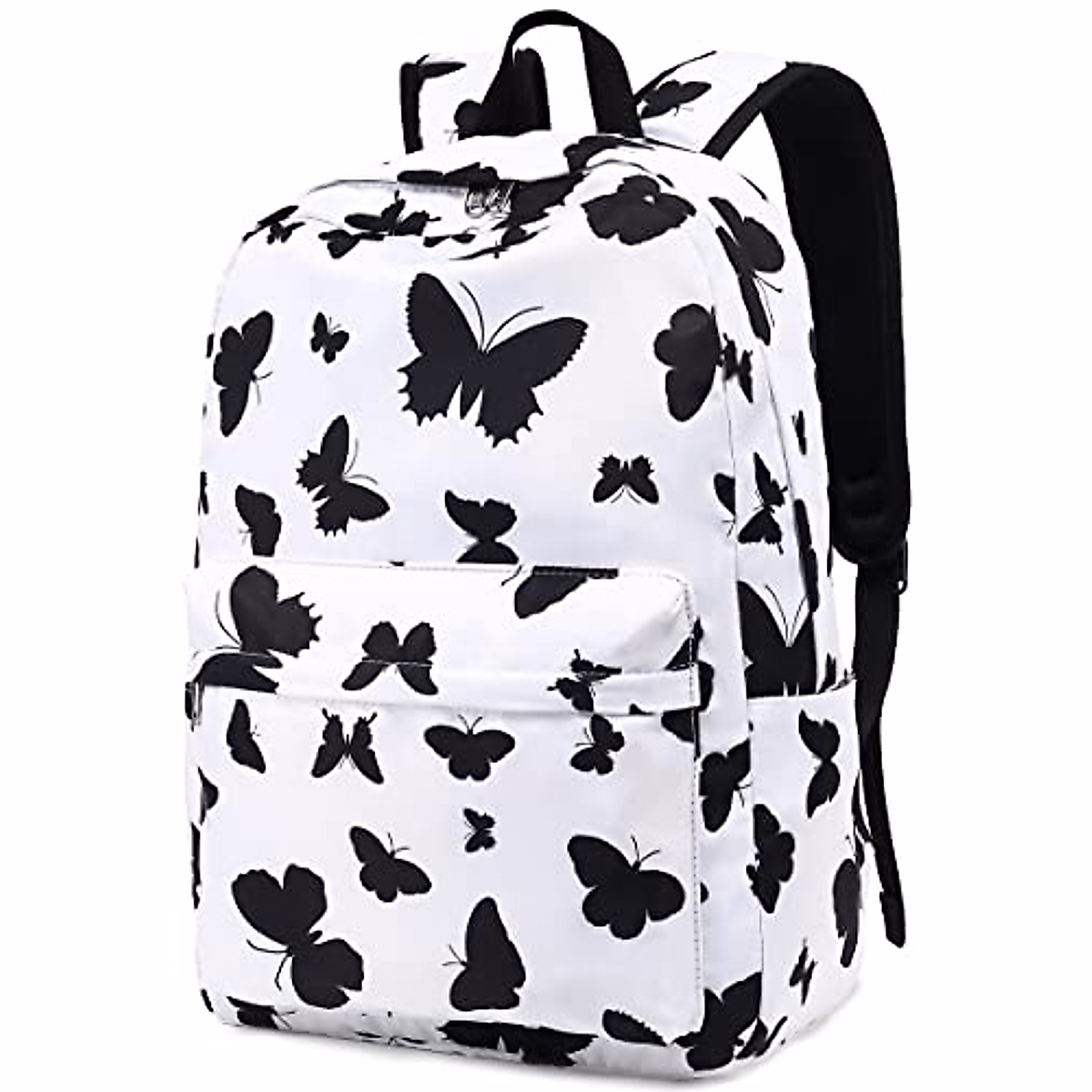 School Backpack for Teen Girls Women Laptop Backpack College Bookbags Middle School Travel Work Commuter Back Pack(Black Butterfly)