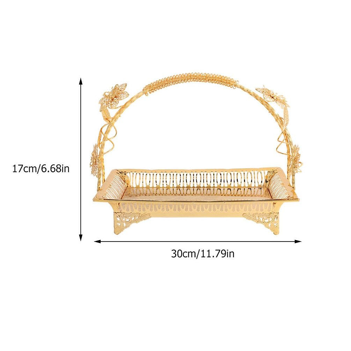 Cabilock Countertop Fruit Basket Bowl Vegetable Tray Iron Handle Fruit Basket European Style Metal Snack Serving Plate Nuts Bread Storage Tray Vintage Containers Dish Candy Holder