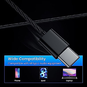 Kirababy Earbuds Wired with Microphone, USB C in-Ear Headphones, Powerful Heavy Bass, High Definition, Earphones Wider Compatible with Most Type C(Upgraded 2023)