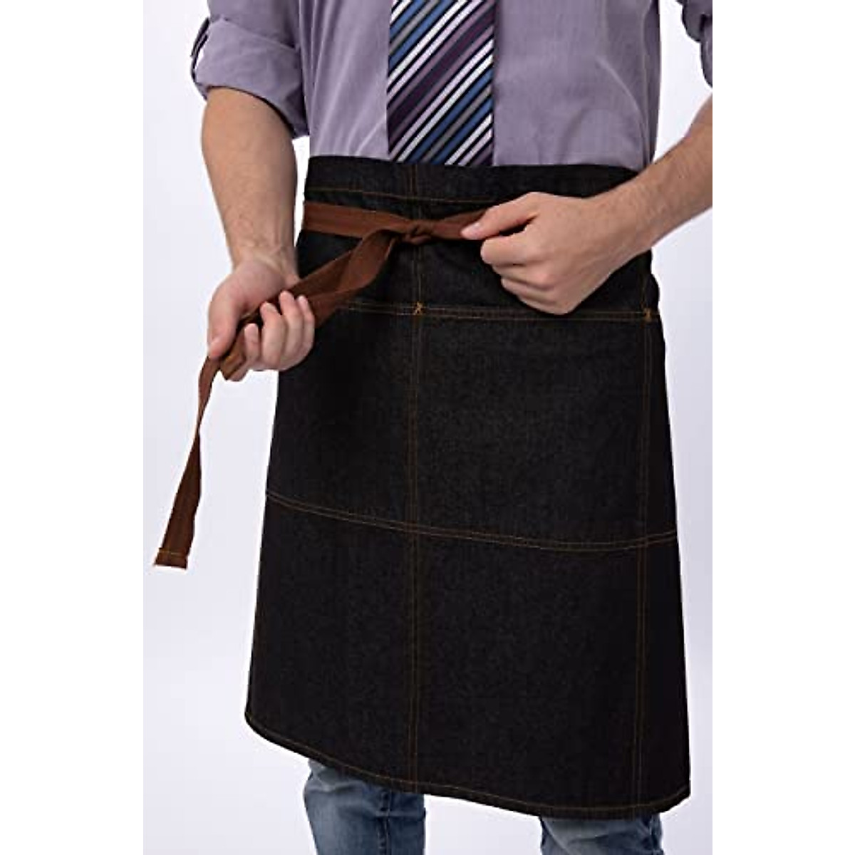 Chef Works Unisex Memphis Bistro Apron, Black, One Size
