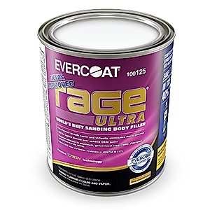 Evercoat Rage Ultra - Sanding Body Filler for Steel, Fiberglass, Aluminum and More - 128 Fl Oz
