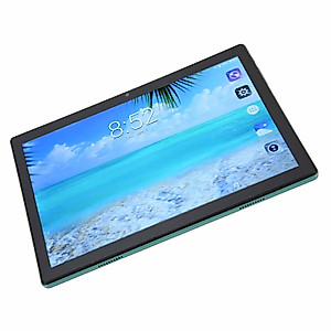 10.1 Inch Tablet, HD Tablet US Plug 100‑240V Support Fast Charging 5000mAh 6GB RAM 128GB ROM for Work (Green)