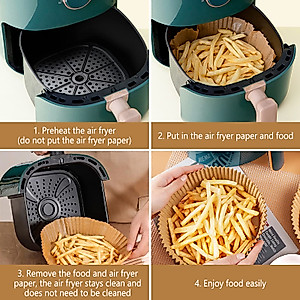 SUREHOME Air Fryer Liners Disposable, Air Fryer Disposable Paper Liner, 100Pcs Airfryer Liners 8 Inch Parchment Paper for Air Fryer Basket 5-8Qt Non-Stick Air Fryer Paper Liners Round Air Fryer Sheets