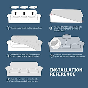 JIVINER 2 Pieces Armchair Covers for Living Room Stretch Chair Slipcovers with 1 Seat Cushion Covers Thick Fitted Couch Cover for Pet Dogs Furniture Protector (Chair, Dark Gray)