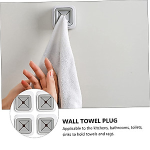Beatifufu 4pcs Nail Towel Rack Kitchen Towel Holder Bathroom Wall Hanger Wall Mount Clothing Rack Punch- Towel Plug Coat Hangers Hook Bathroom Towel Plug Wall-Mounted Abs