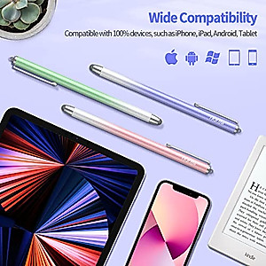 Stylus Pens for Touch Screens, Fiber Tips & High Sensitivity Universal Stylus Pen Compatible with iPad/iPhone/Android/Tablets and Other Capacitive Touch Screens Devices