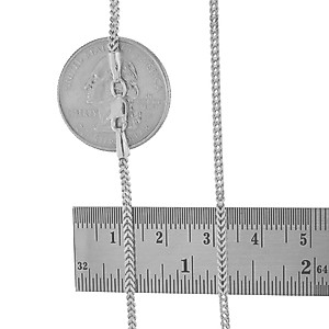 Nuragold 10k White Gold 2mm Franco Chain Box Square Wheat Pendant Necklace, Mens Womens Jewelry 16" 18" 20" 22" 24" 26"