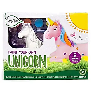 Creative Roots Paint Your Own Unicorn by Horizon Group USA, DIY Unicorn Coloring Kit, Includes 6 Paint Pots & Paint Brush, Multicolor