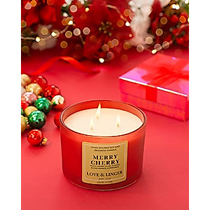 Black Cherry Candle | Holiday Scented Candles | Luxury Soy & Beeswax Candles for Home | 16 oz. Large Jar Candle | Christmas Candles